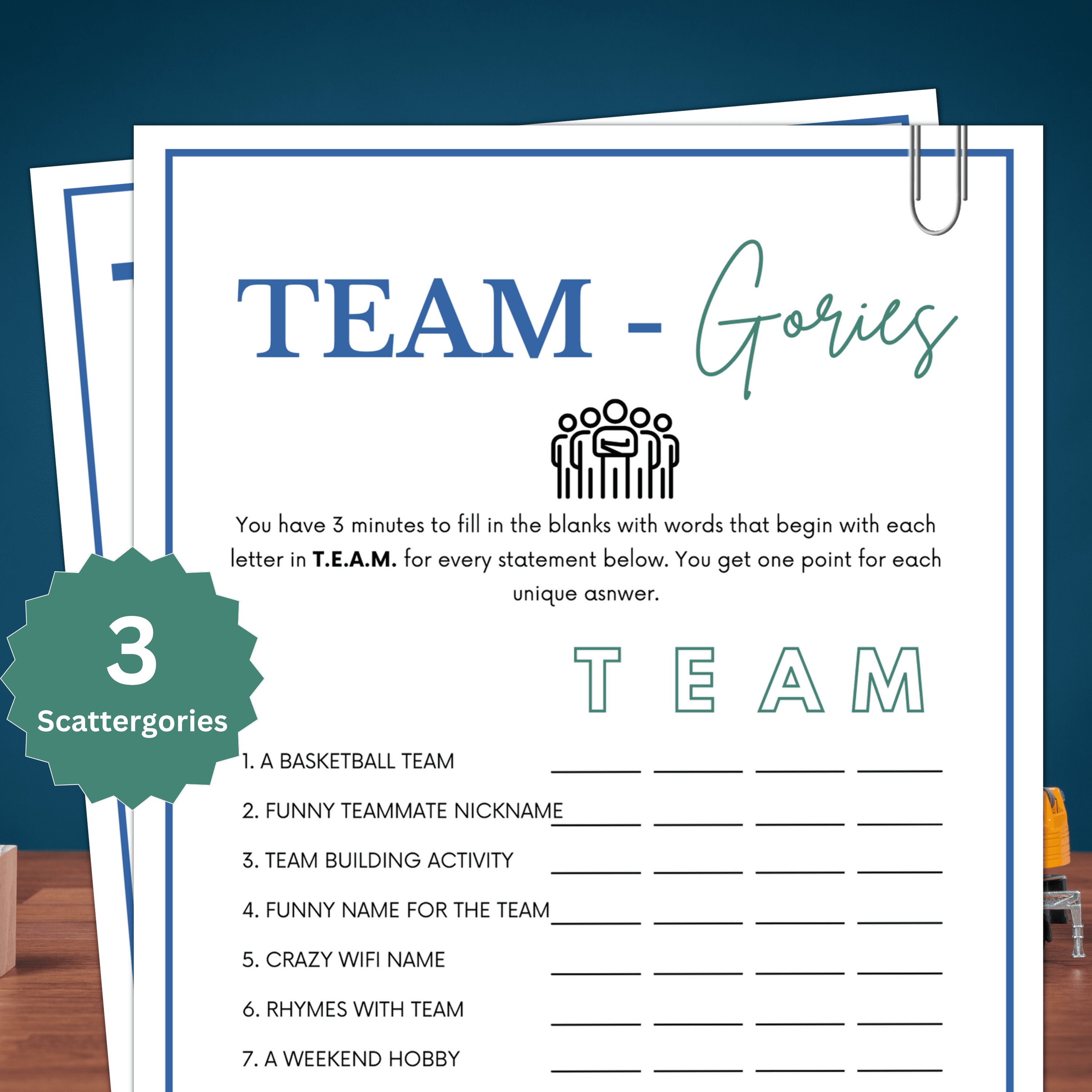 Team Building Games, Scattergories, Team Building Party Games, Office ...