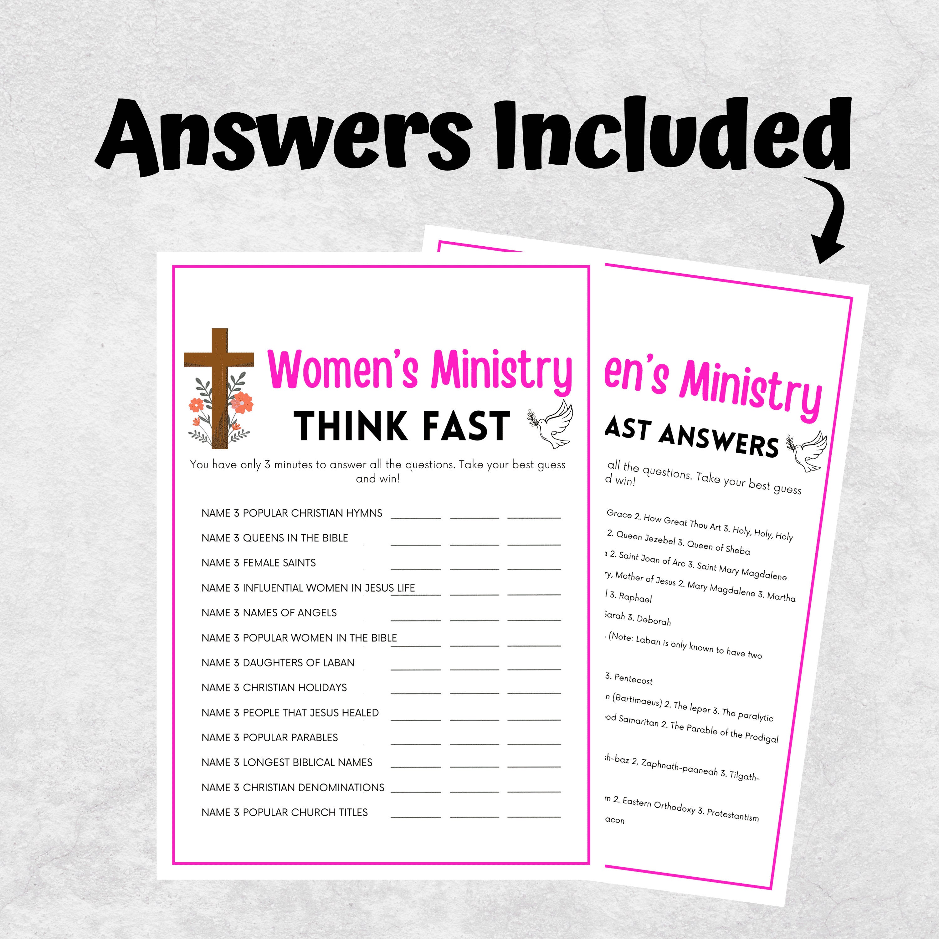 Womens Ministry Games, Think Fast Game, Womens Retreat Game, Womens ...