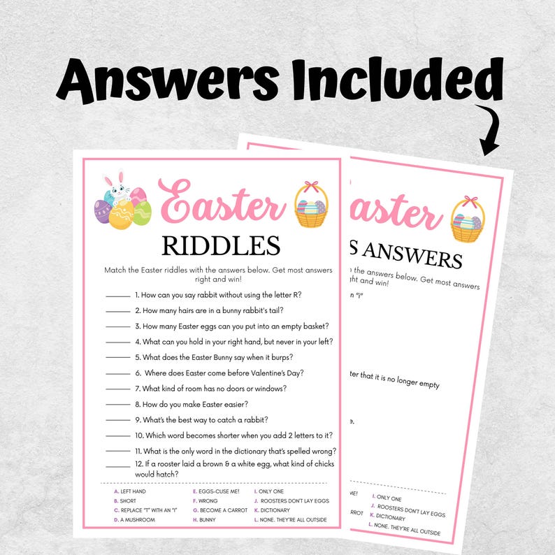 Easter Riddles, Easter Games, Easter Party Games, Easter Games for Kids ...