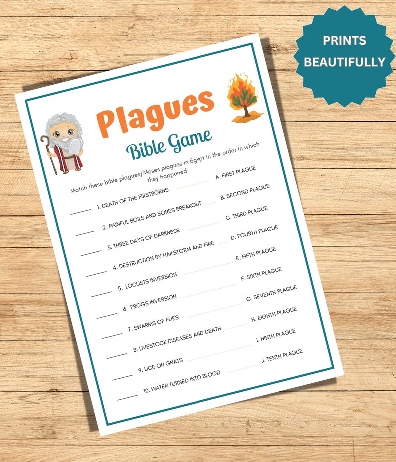 Bible Games, Bible Plague Matching, Bible Games for Kids and Adults ...