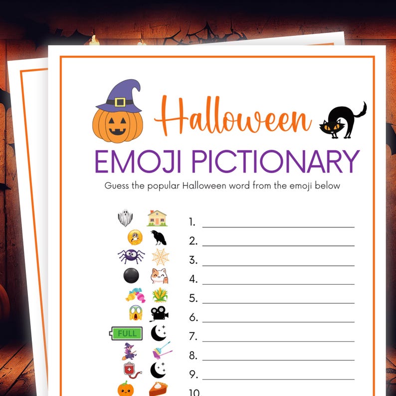 Halloween Games, Emoji Pictionary, Halloween Party Games, Halloween ...