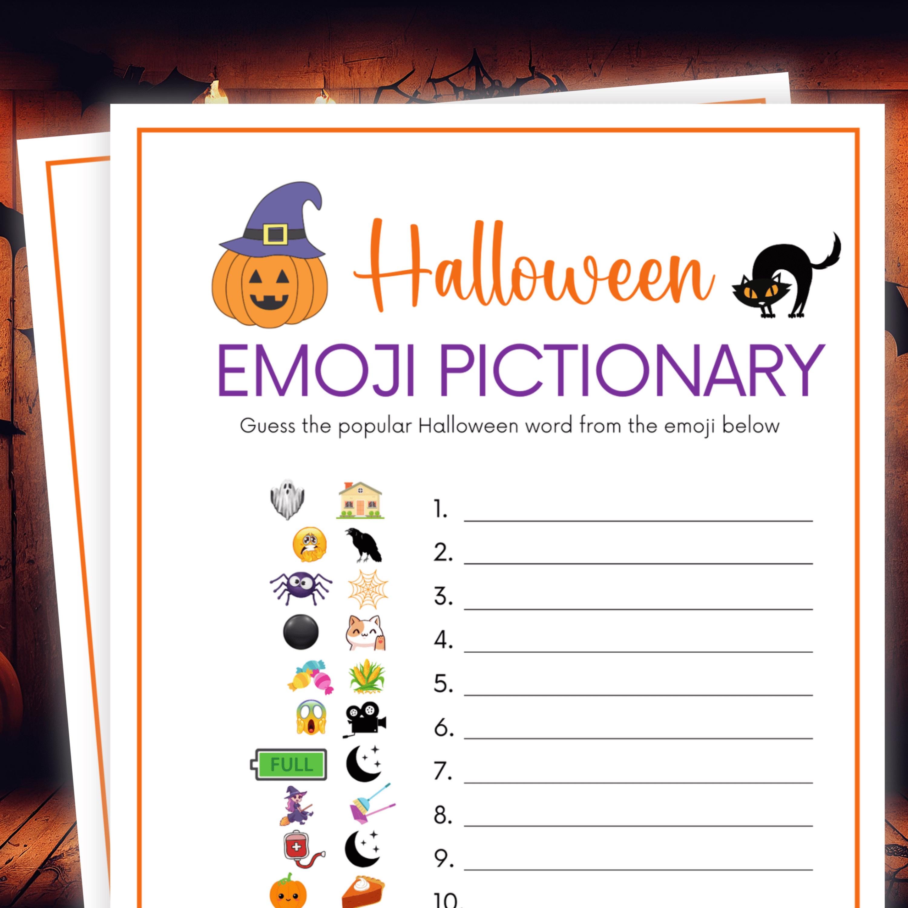 Halloween Games, Emoji Pictionary, Halloween Party Games, Halloween ...