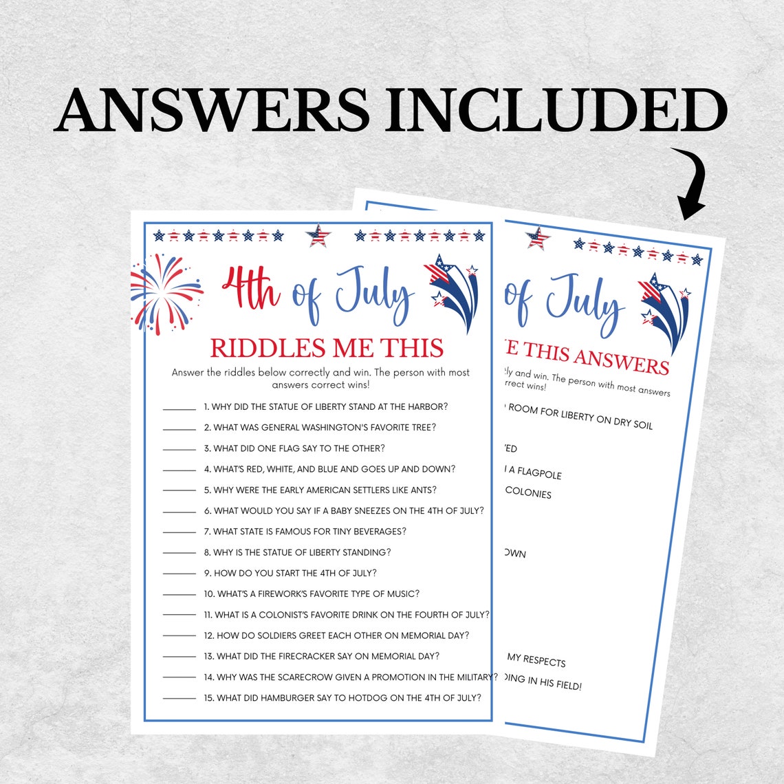 4th of July Games, Riddles, 4th of July Party Games, Patriotic Games ...