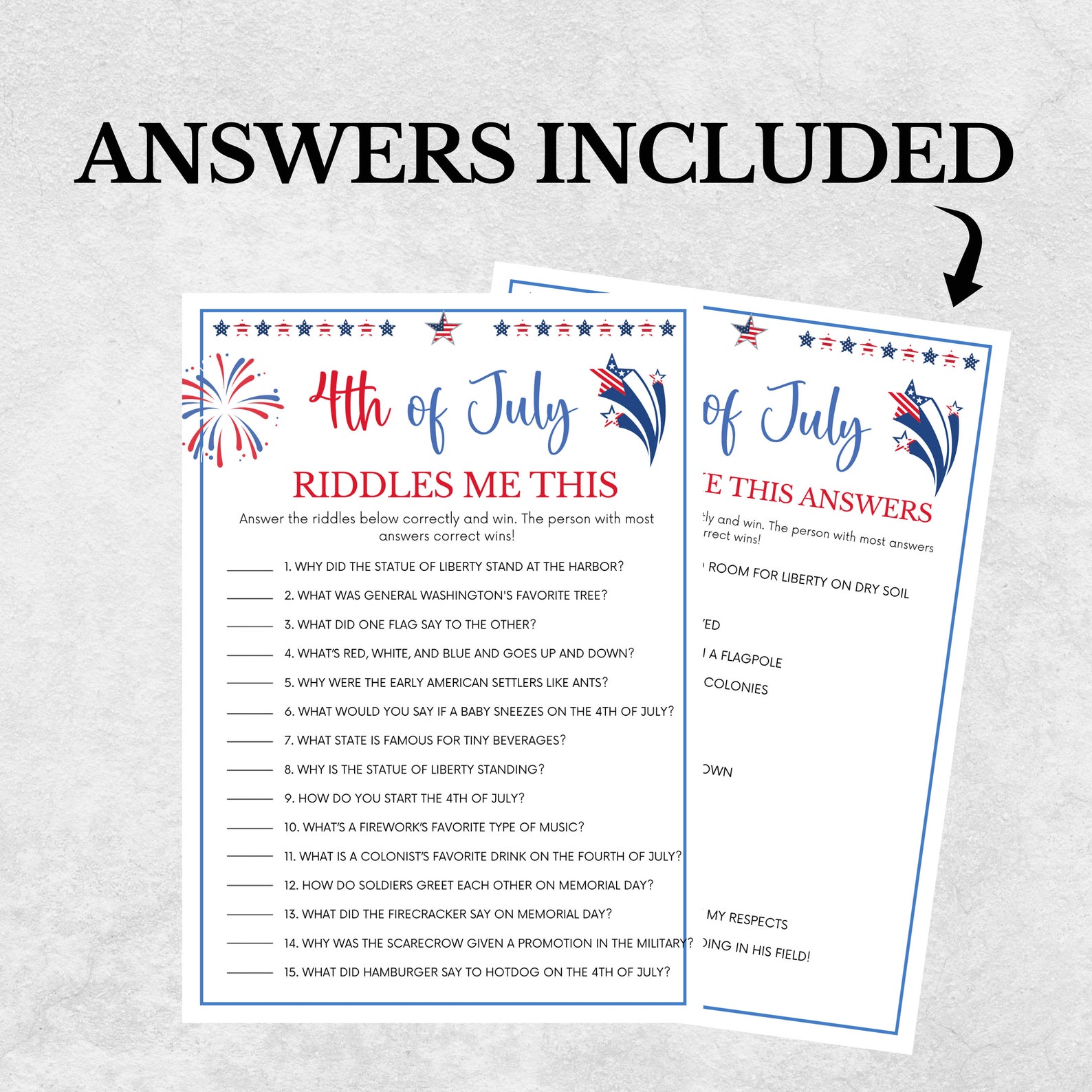 4th of July Games, Riddles, 4th of July Party Games, Patriotic Games ...