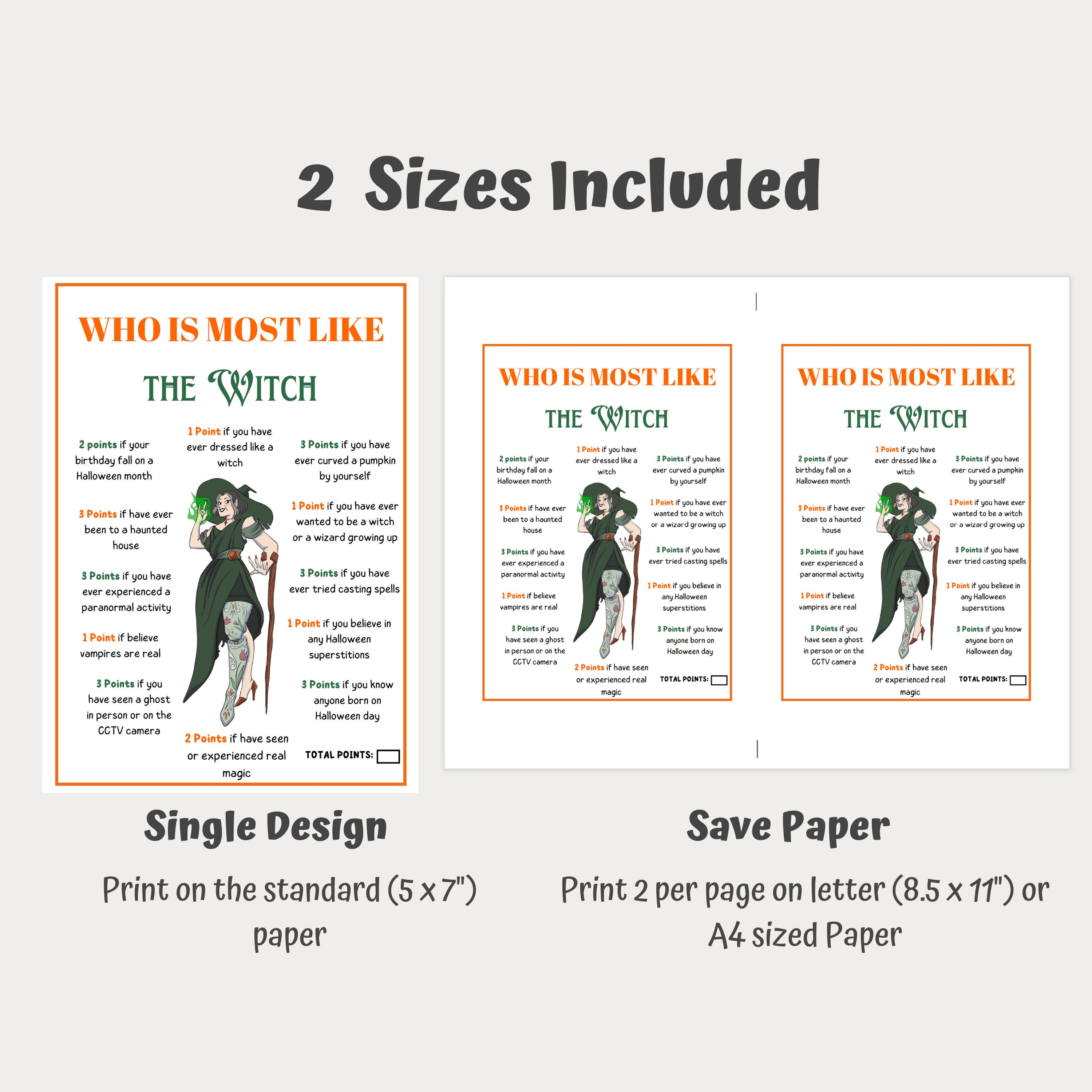 Halloween Who is Most Like Game Bundle, Halloween Party Games for Kids ...