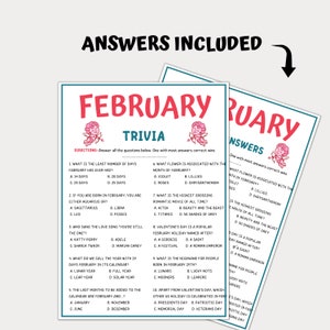 February Games, February Trivia, Birthday Games, Brunch Games, Team ...