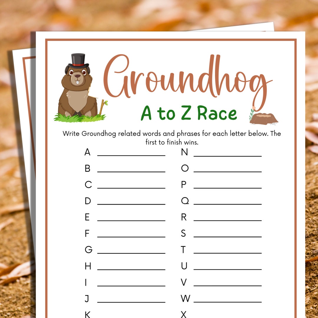 Groundhog Games, Groundhog A to Z Word Race, Groundhog Day Games ...