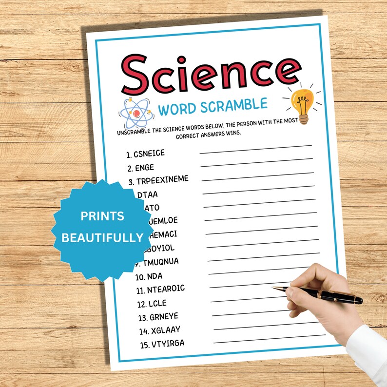 Science Games, Word Scramble, Classroom Games, Birthday Game for Kids ...