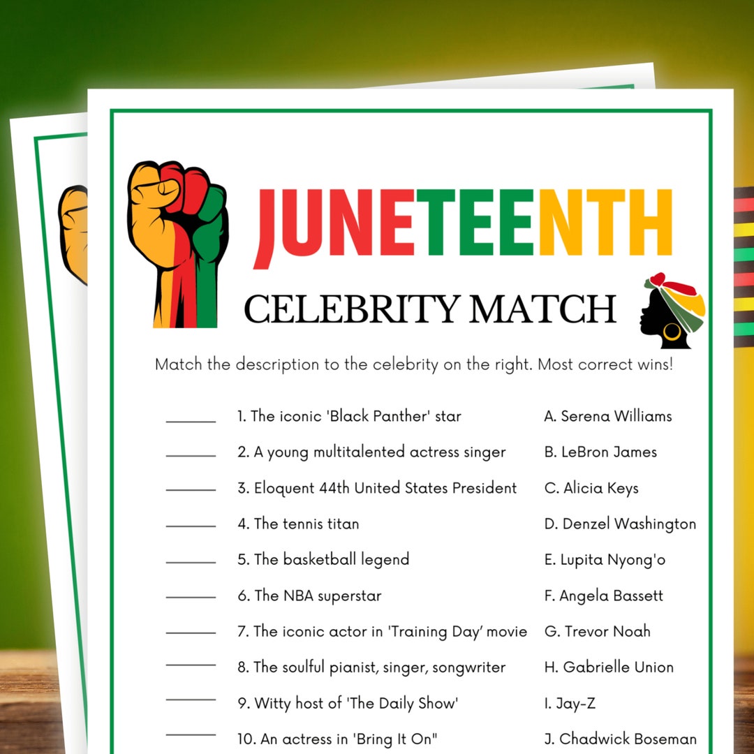 Juneteenth Games, Juneteenth Celebrity Match, Black History Games ...