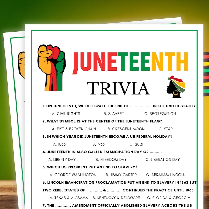 Juneteenth Trivia, Juneteenth Games, Black History Month, Juneteenth ...