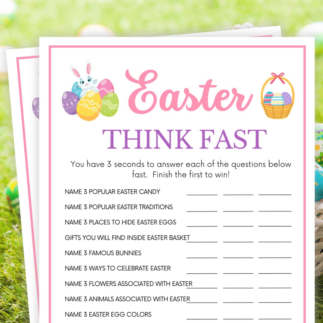 Easter Games, Think Fast, Easter Party Games, Easter Game for Kids ...