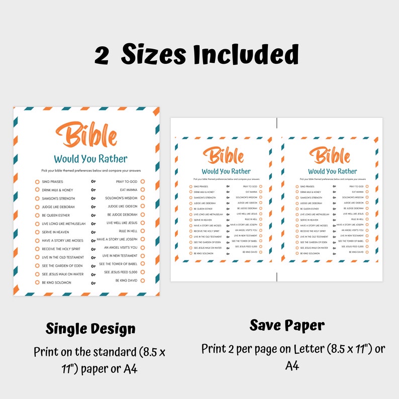 Bible Would You Rather Game, Bible Games, Printable Bible Games for ...
