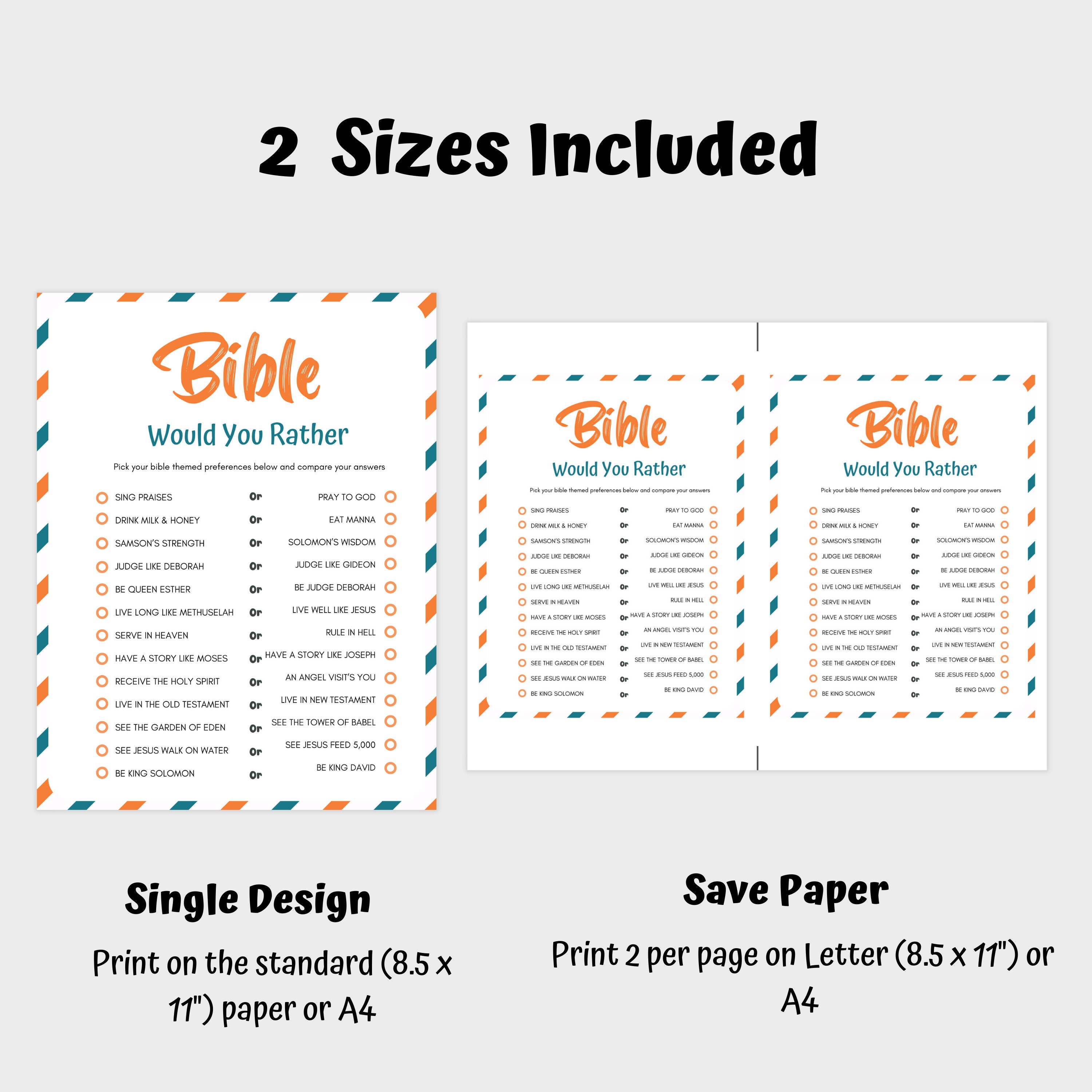 Bible Games, Would You Rather, Bible Games for Kids, Bible Games for ...