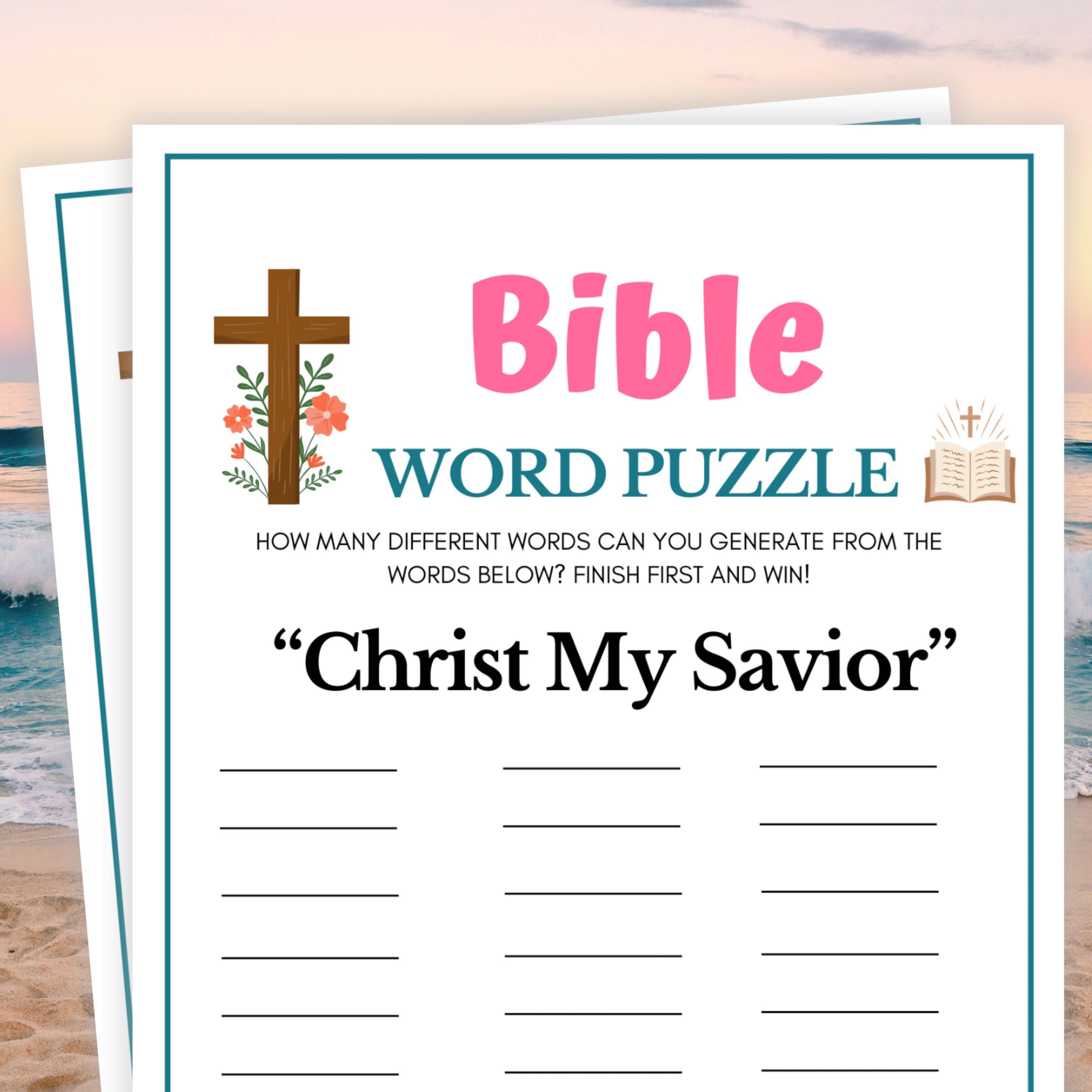 Bible Games, Word Puzzle, Christ My Savior, Bible Study Games, Bible ...
