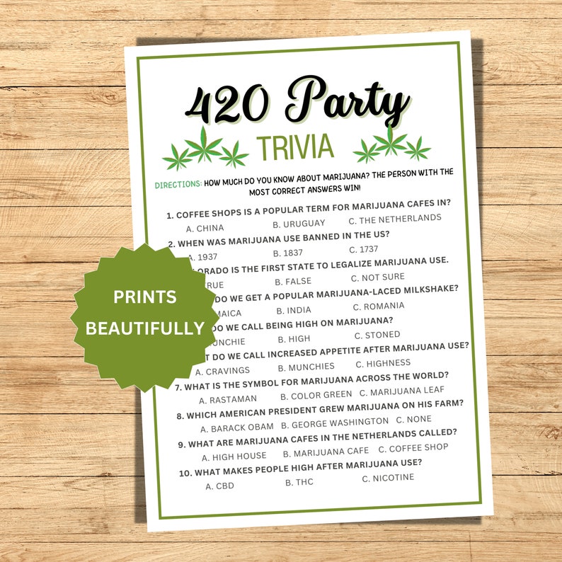 420 Party Games, 420 Trivia, Sleepover Party Games, Slumber Party Games ...