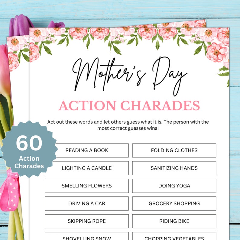 Party, Mothers Day Games, Charades, Mothers Day for Kids, Adults and ...