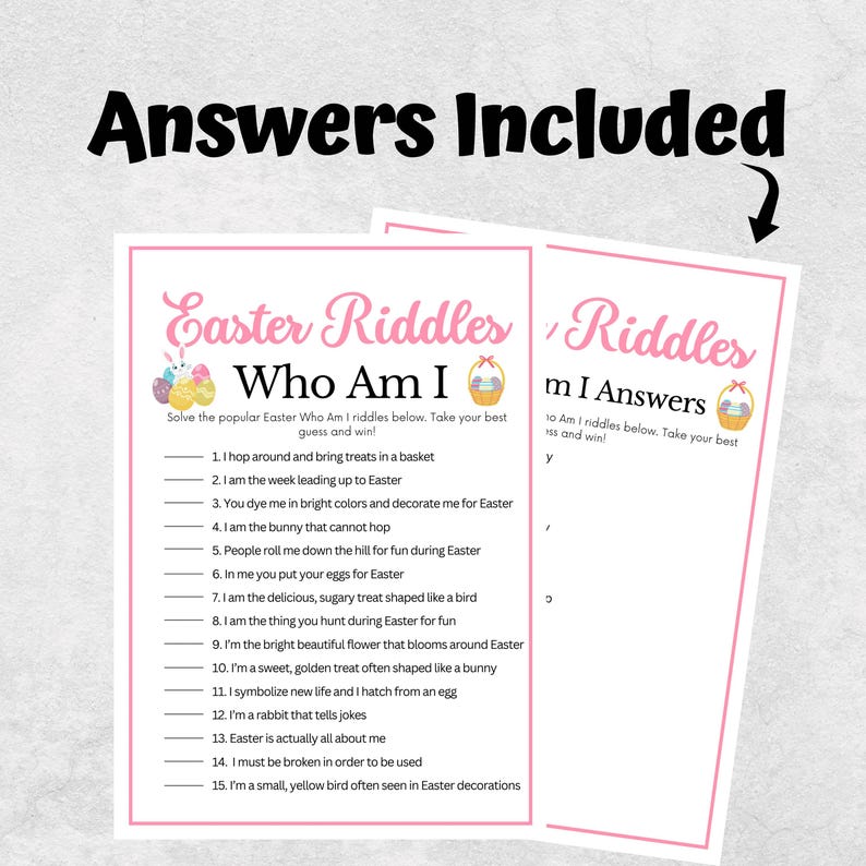 Easter Games, Who Am I Riddles, Easter Party Games, Easter Activity ...