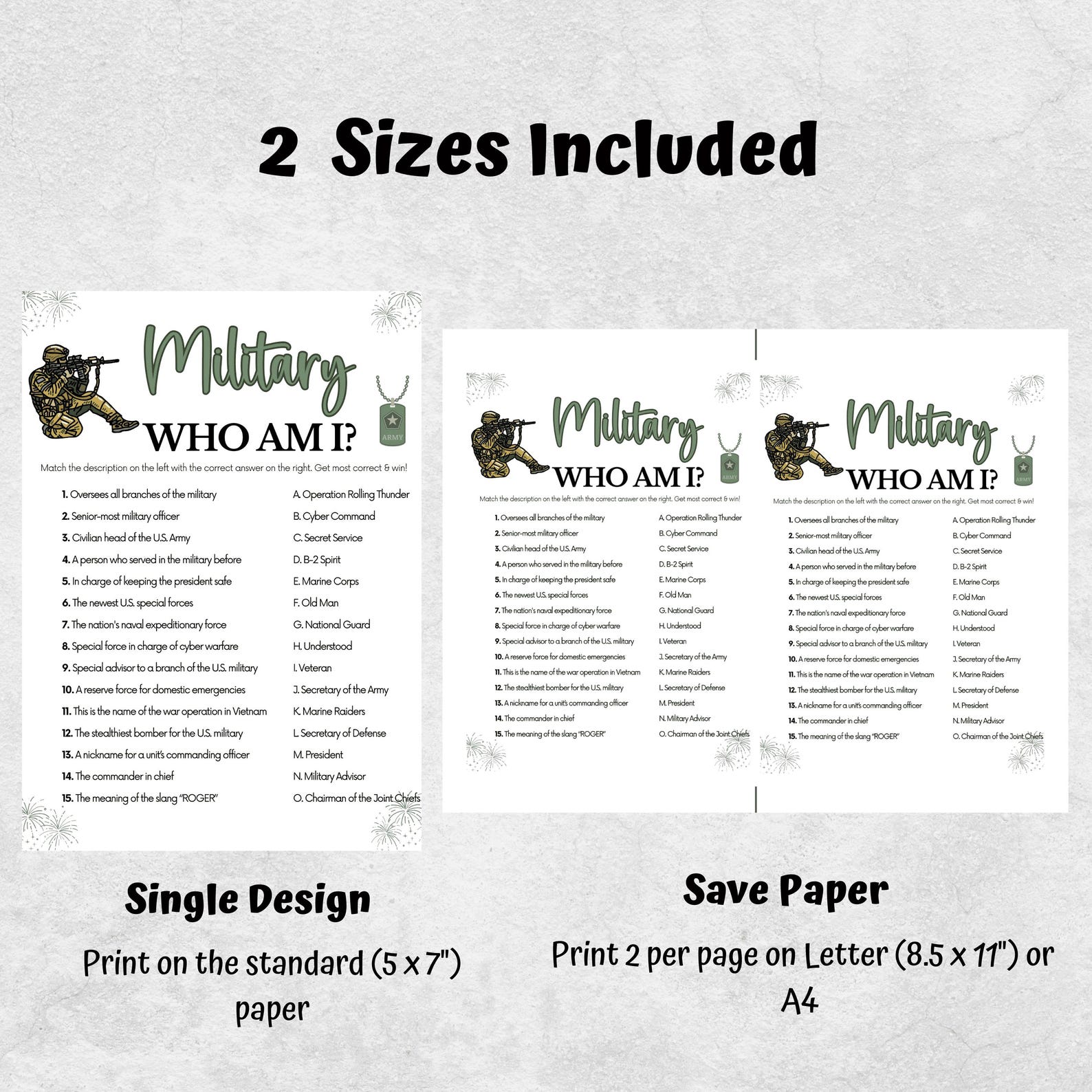 Patriotic Party Games, Military Riddles, Who Am I Riddles, Military ...