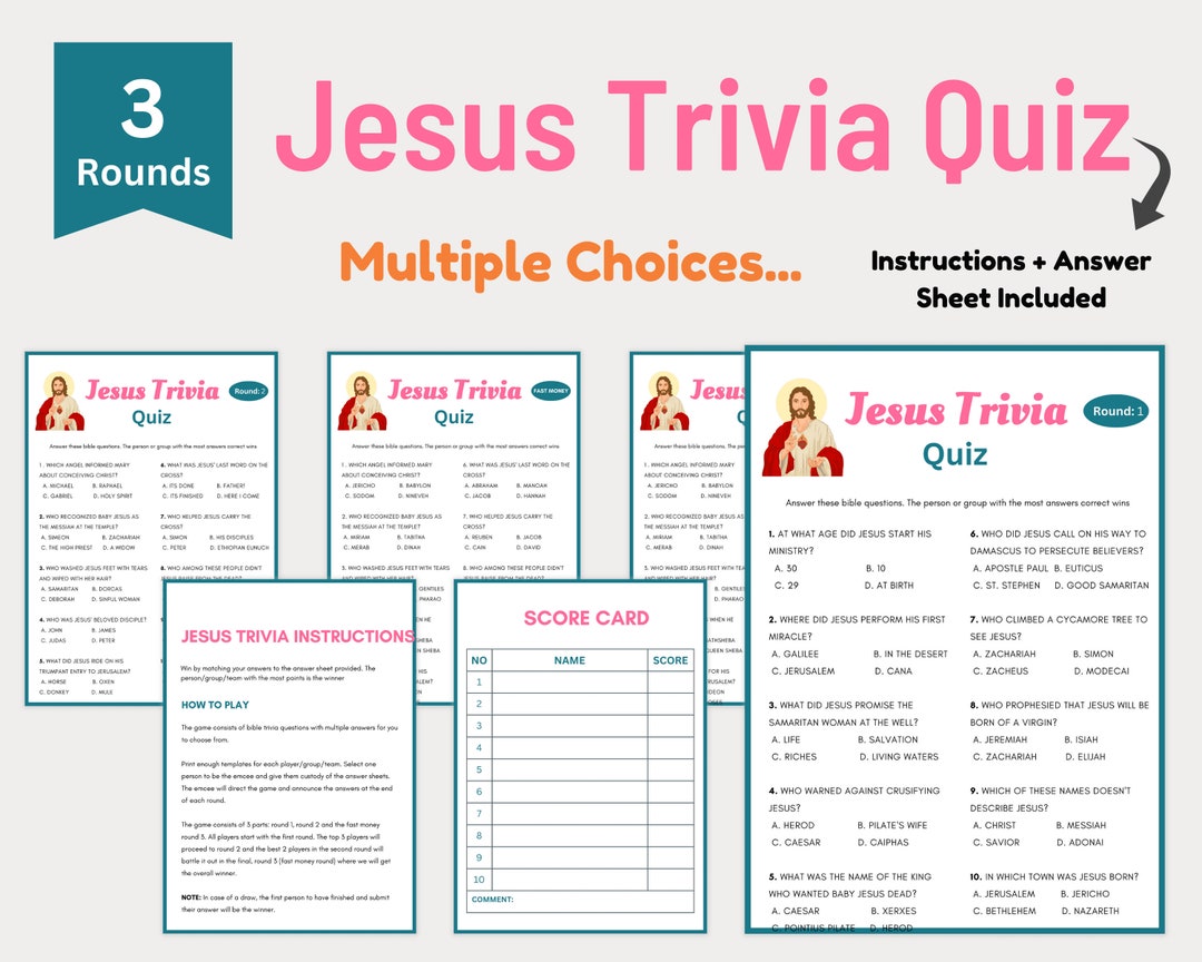 Bible Games, Jesus Trivia Quiz, Bible Games for Kids, Jesus Trivia ...