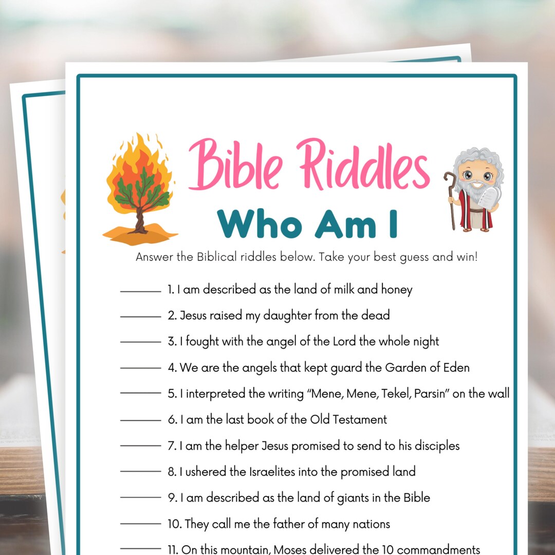 Bible Riddles, Who Am I, Bible Games, Bible Games for Kids and Adults ...
