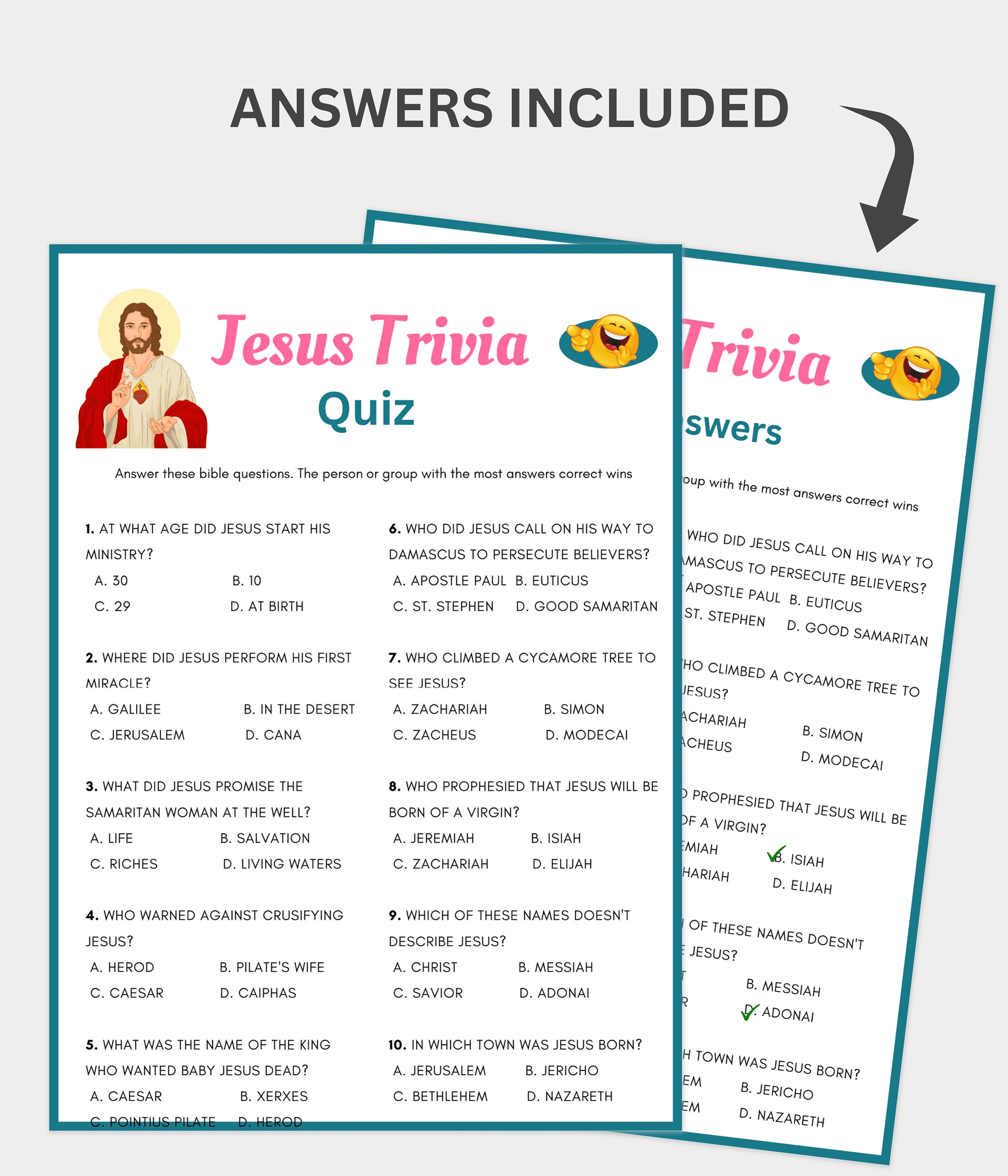 Bible Games, Jesus Trivia Quiz, Bible Games for Kids, Jesus Trivia ...