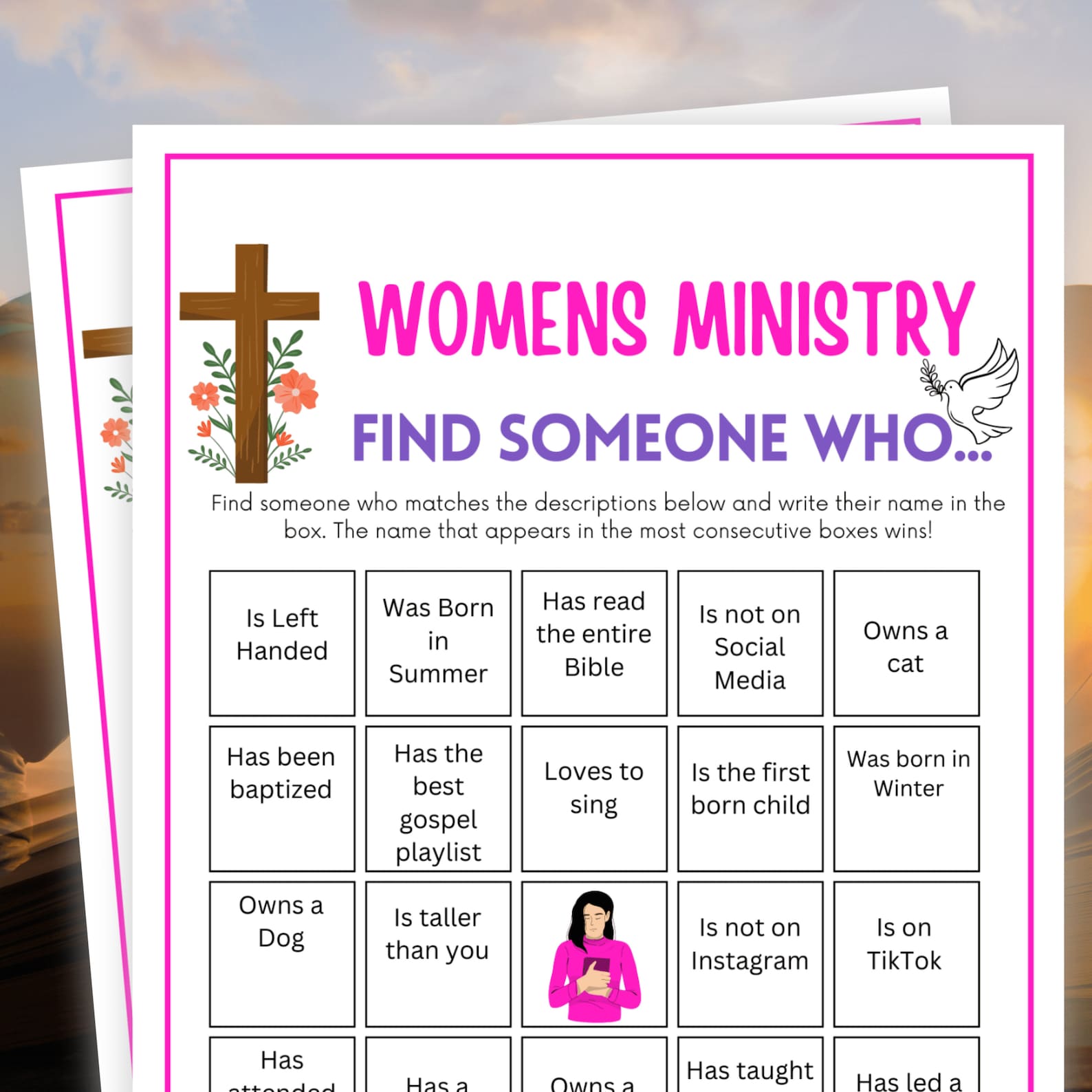 Womens Ministry Games, Find Someone Who BINGO, Womens Retreat Game ...