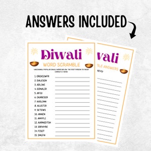 Diwali Games, Word Scramble, Diwali Party Games, Festival of Light ...
