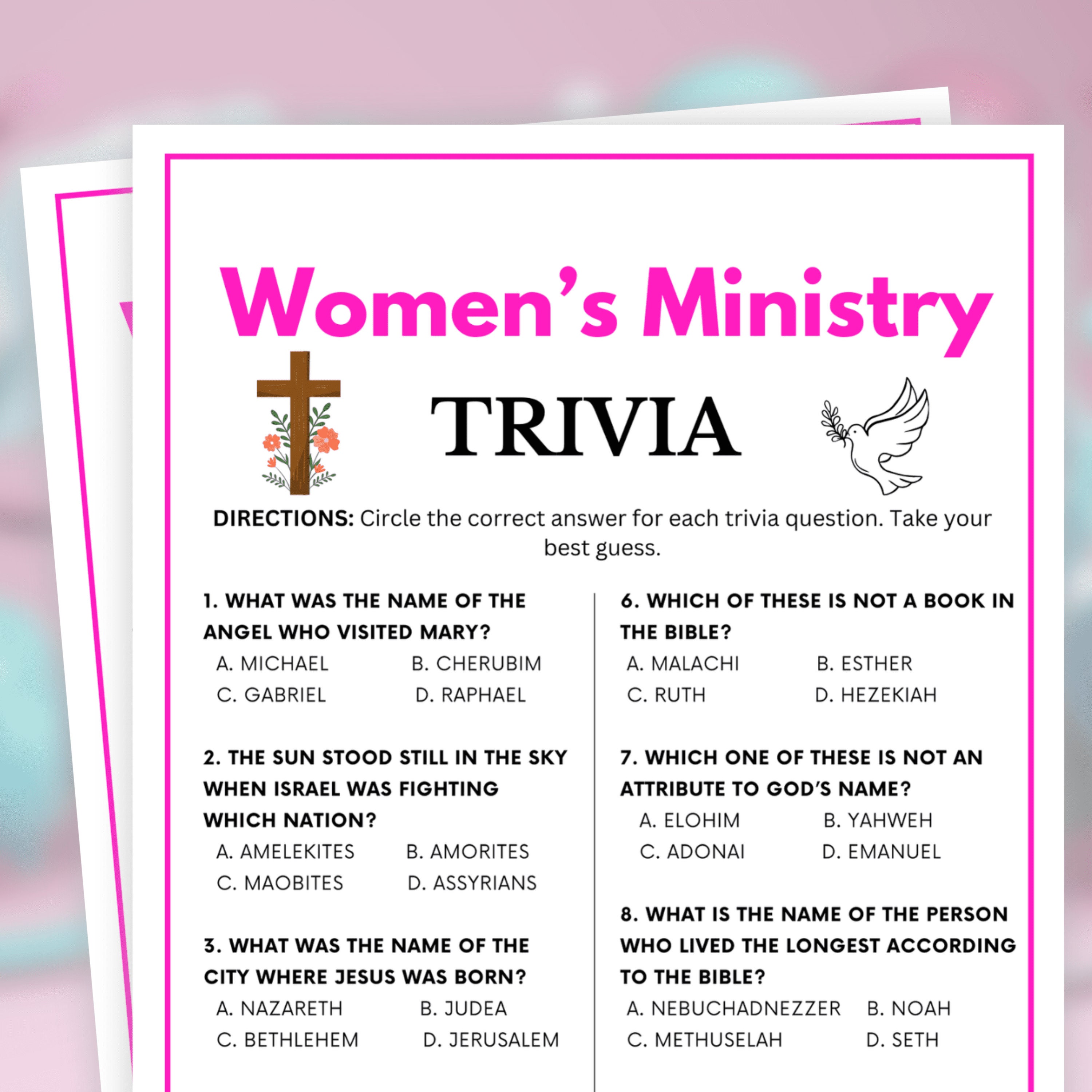 Womens Ministry Trivia, Womens Ministry Games, Womens Retreat Games ...