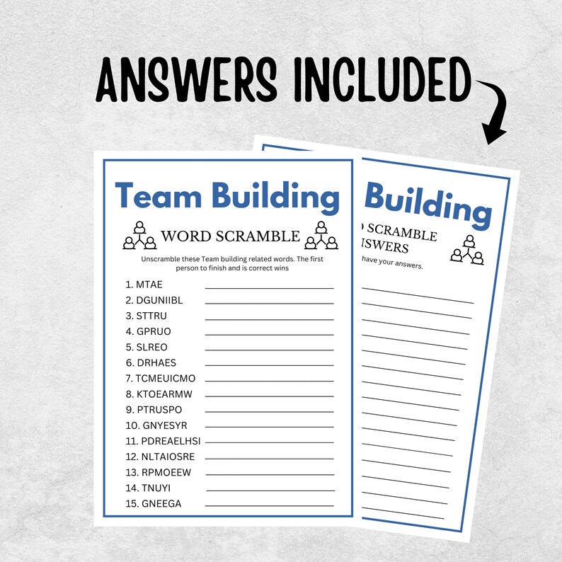 Team Building Games, Word Scramble, Team Building Party Games, Team ...