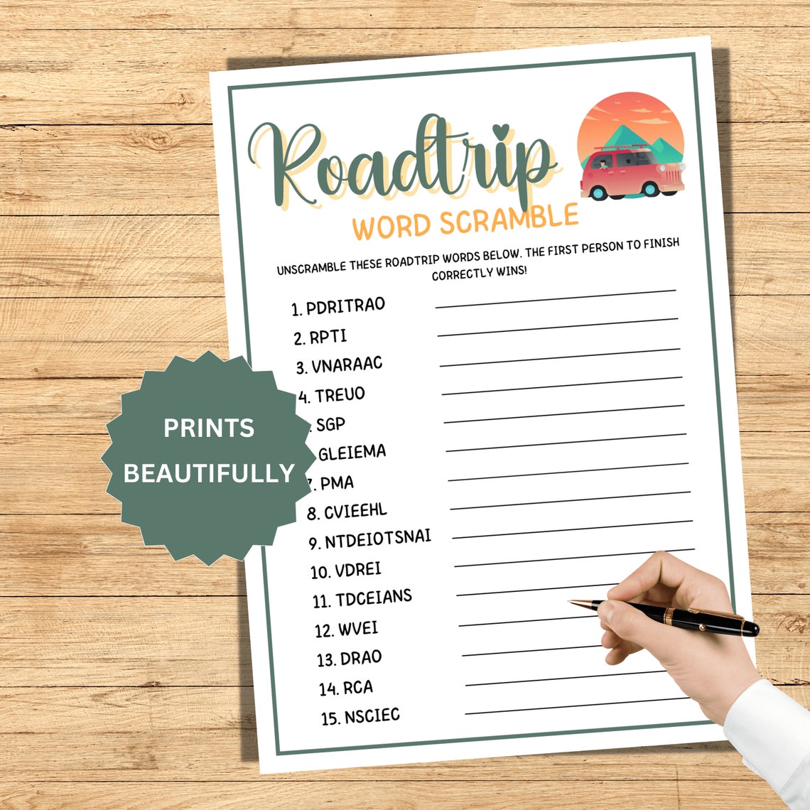 Road Trip Games, Road Trip Word Scramble, Road Trip Games for Kids ...