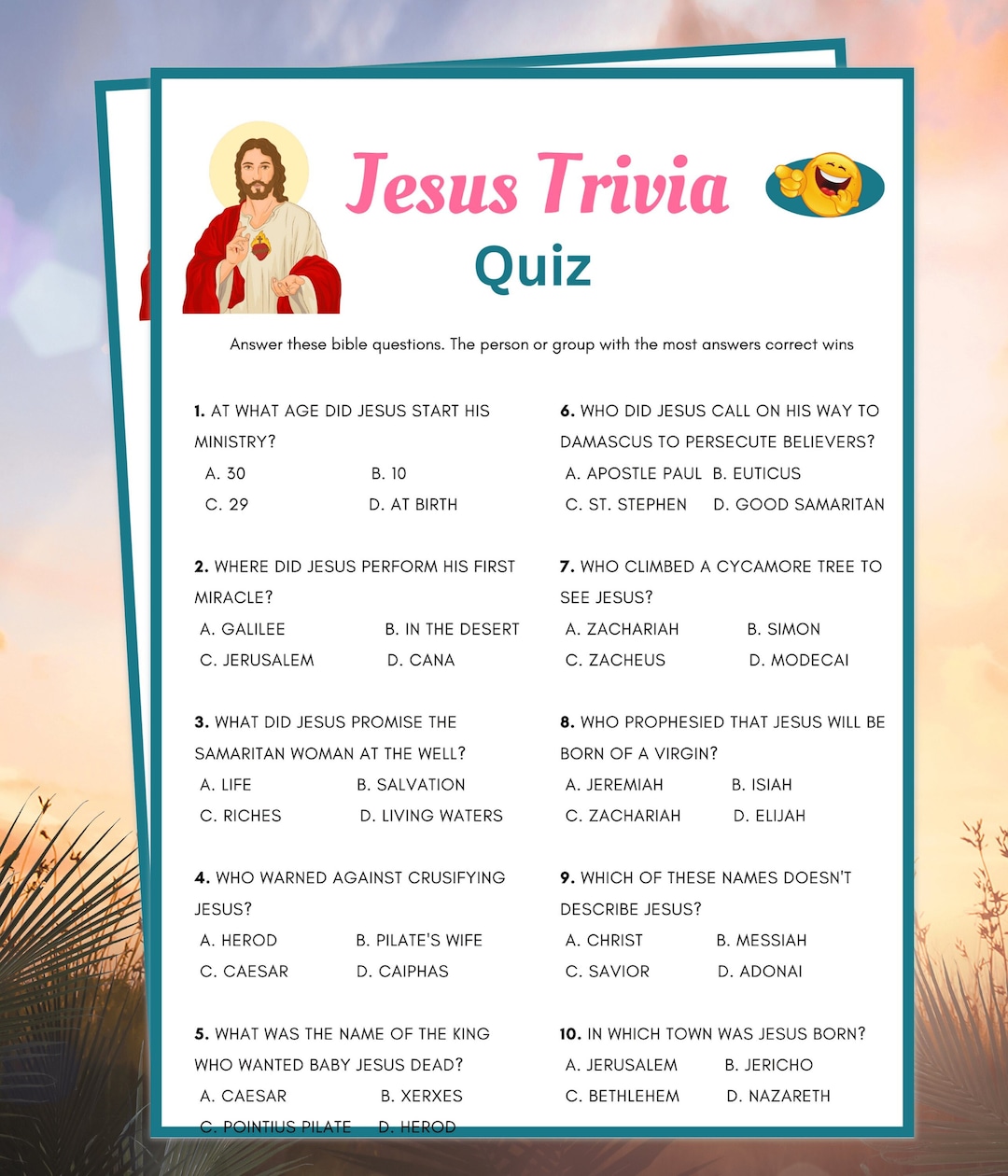 Bible Games, Jesus Trivia, Bible Trivia, Bible Games for Kids & Adults ...