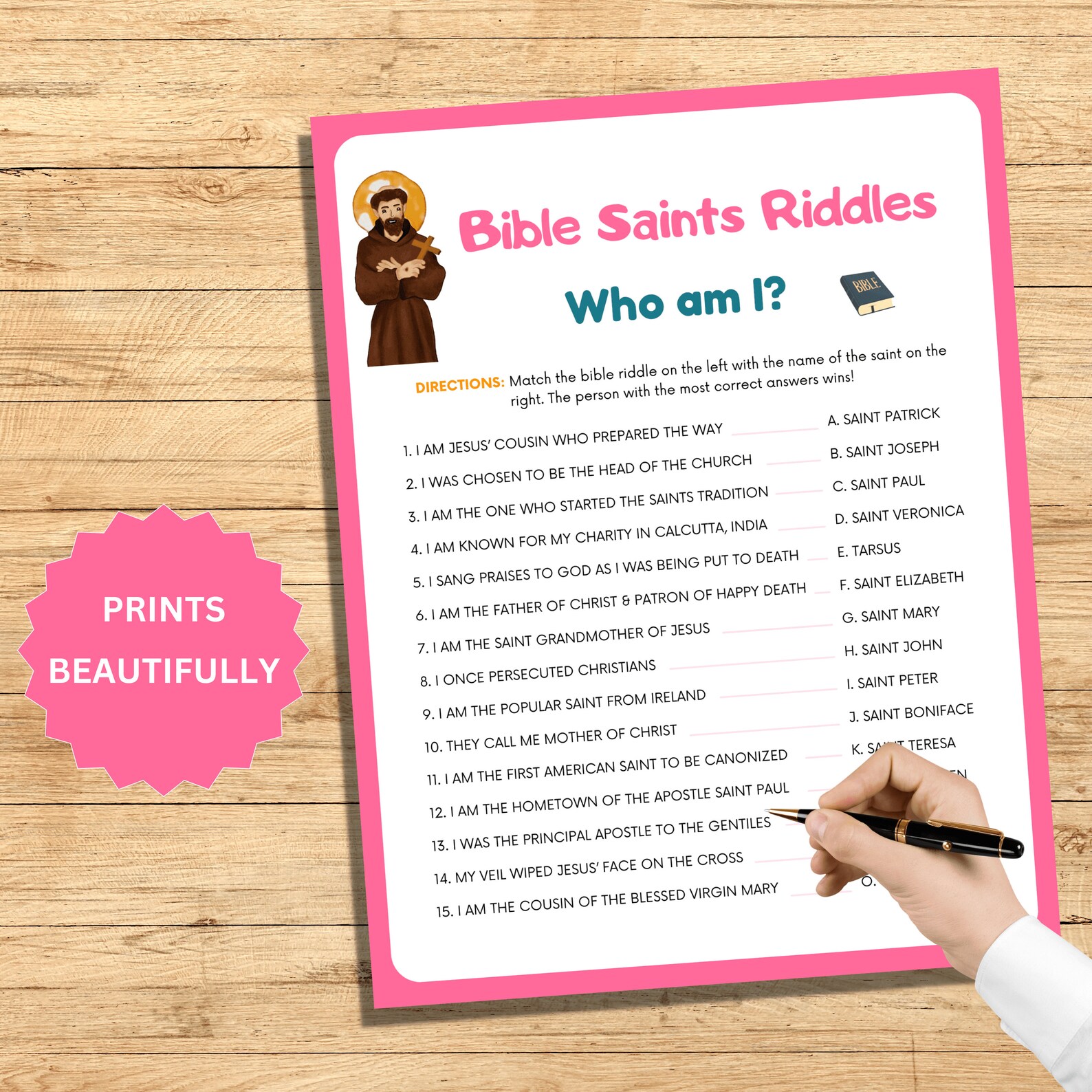 Bible Games, Who Am I, Bible Saints Games, All Saints Day Games, Bible ...