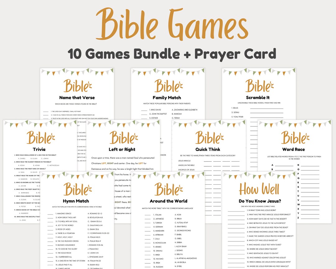 Bible Games Bundle, Bible Games for Kids, Bible Games for Adults ...