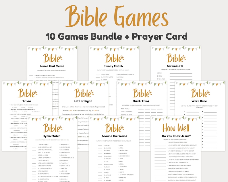 Bible Games Bundle, Bible Games for Kids, Bible Games for Adults ...