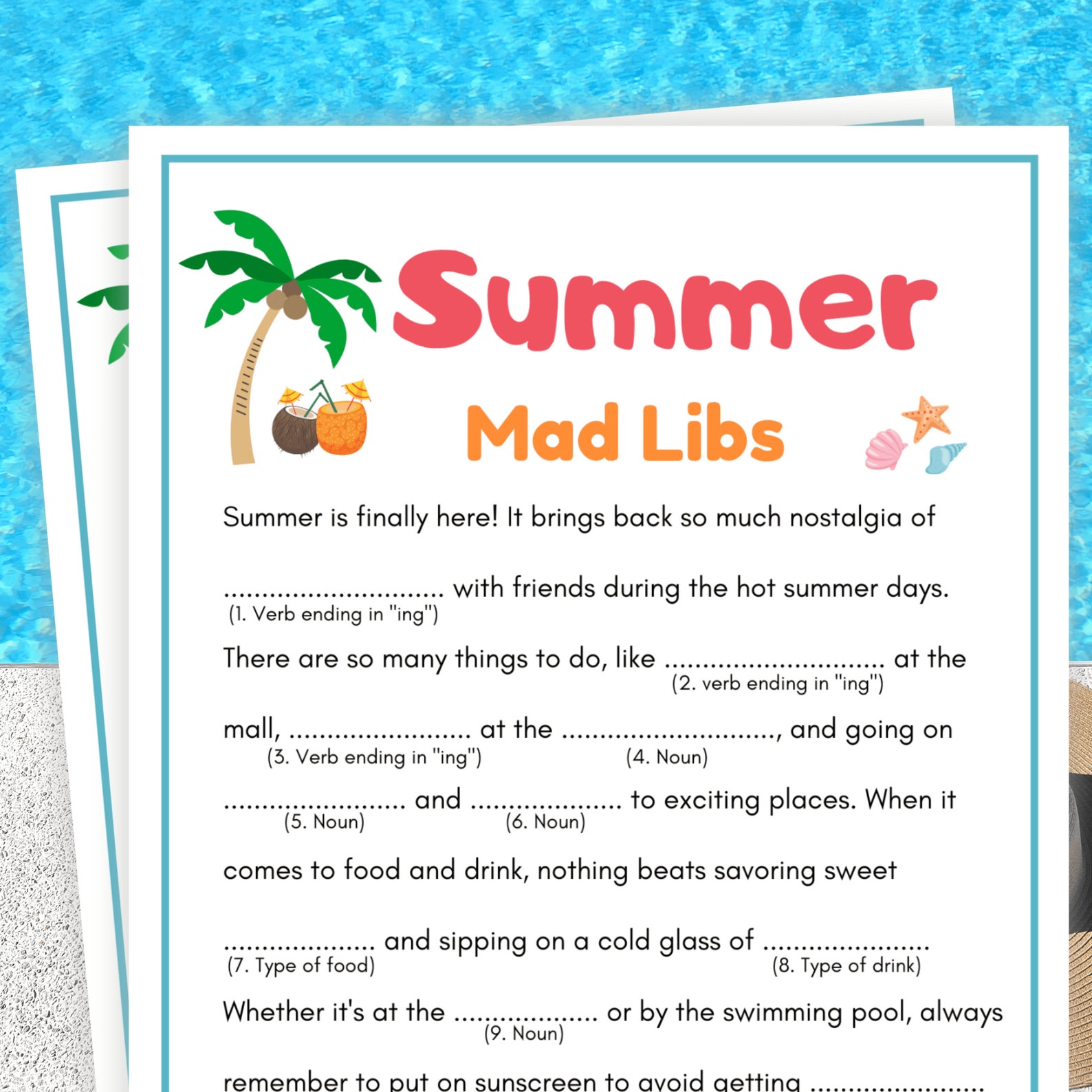 Summer Mad Libs, Summer Games, Summer Games for Kids, Summertime Games ...