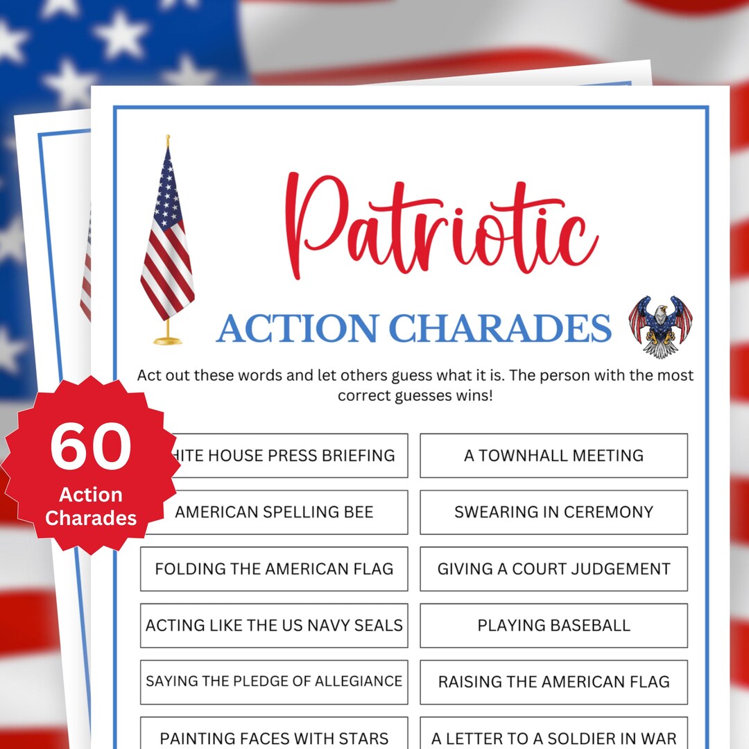 Patriotic Games, Charades, Patriotic Games, 4th of July Games, Labor ...