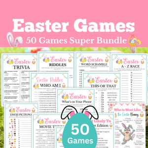 Easter Games, 50 Games SUPER Bundle, Easter Party Games, Easter Game ...