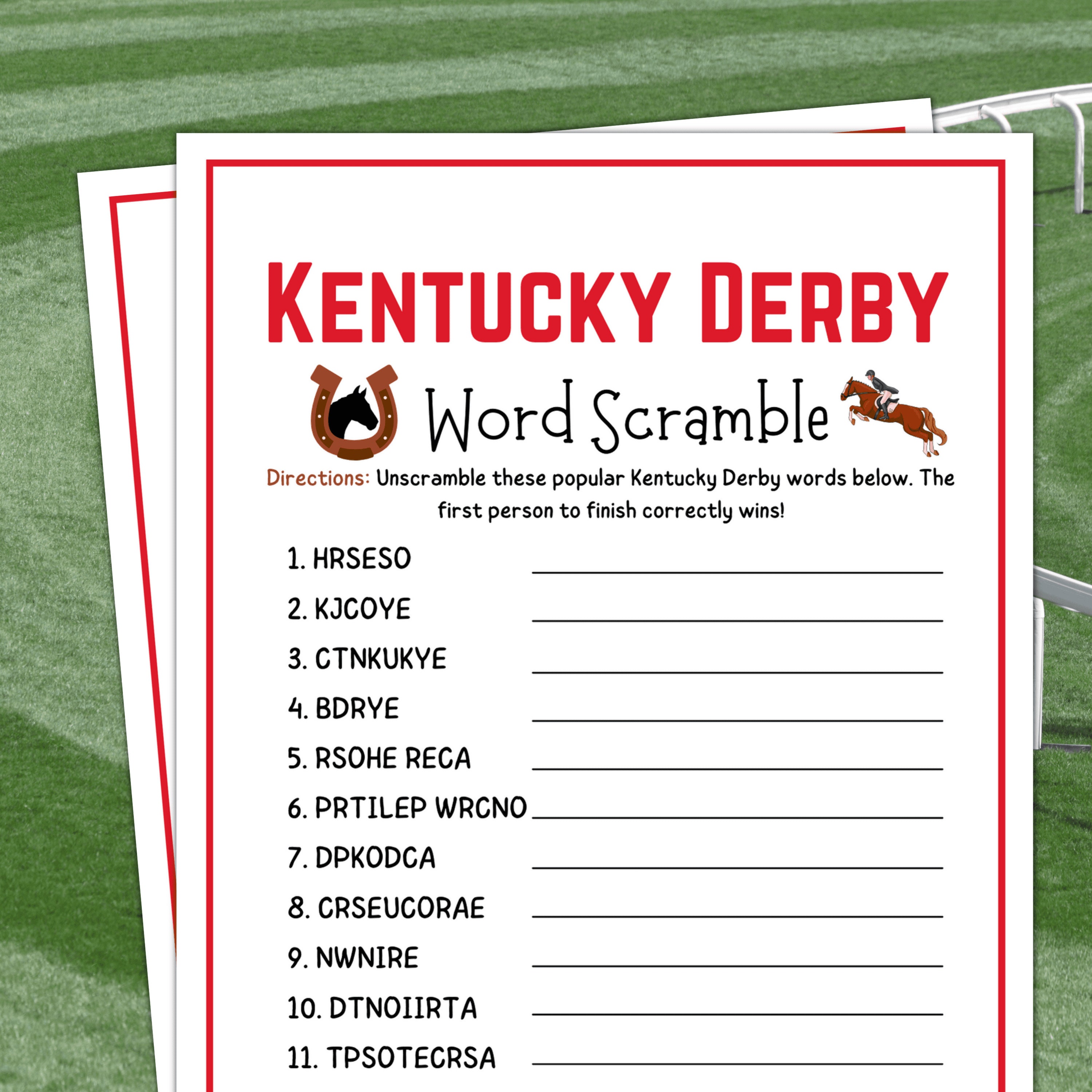 Kentucky Derby Games, Kentucky Derby Word Scramble, Kentucky Derby ...