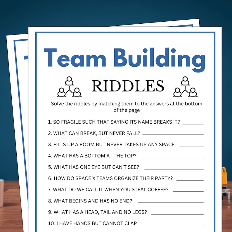 Team Building Riddles, Team Building Games, Team Building Party Games ...