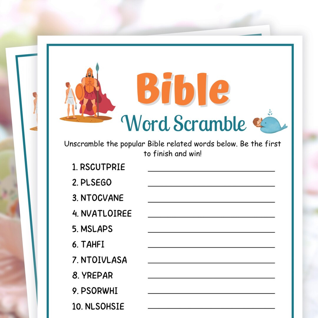 Bible Word Scramble, Printable Bible Games for Kids and Adults ...