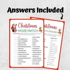Christmas Trivia, Christmas Movie Match, Christmas Games for Kids and ...