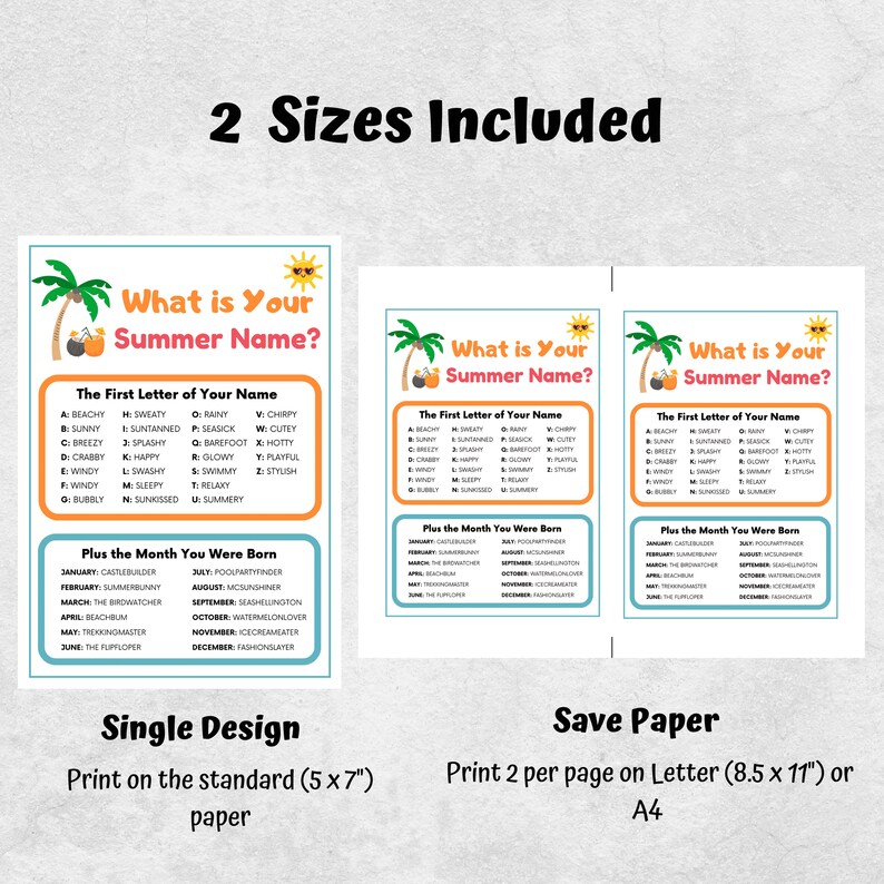 Summer Games, What is Your Summer Name?, Summer Party Games, Summer ...