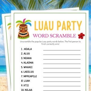 Luau Party Game Bundle, Printable Luau Games, Luau Party Games for ...