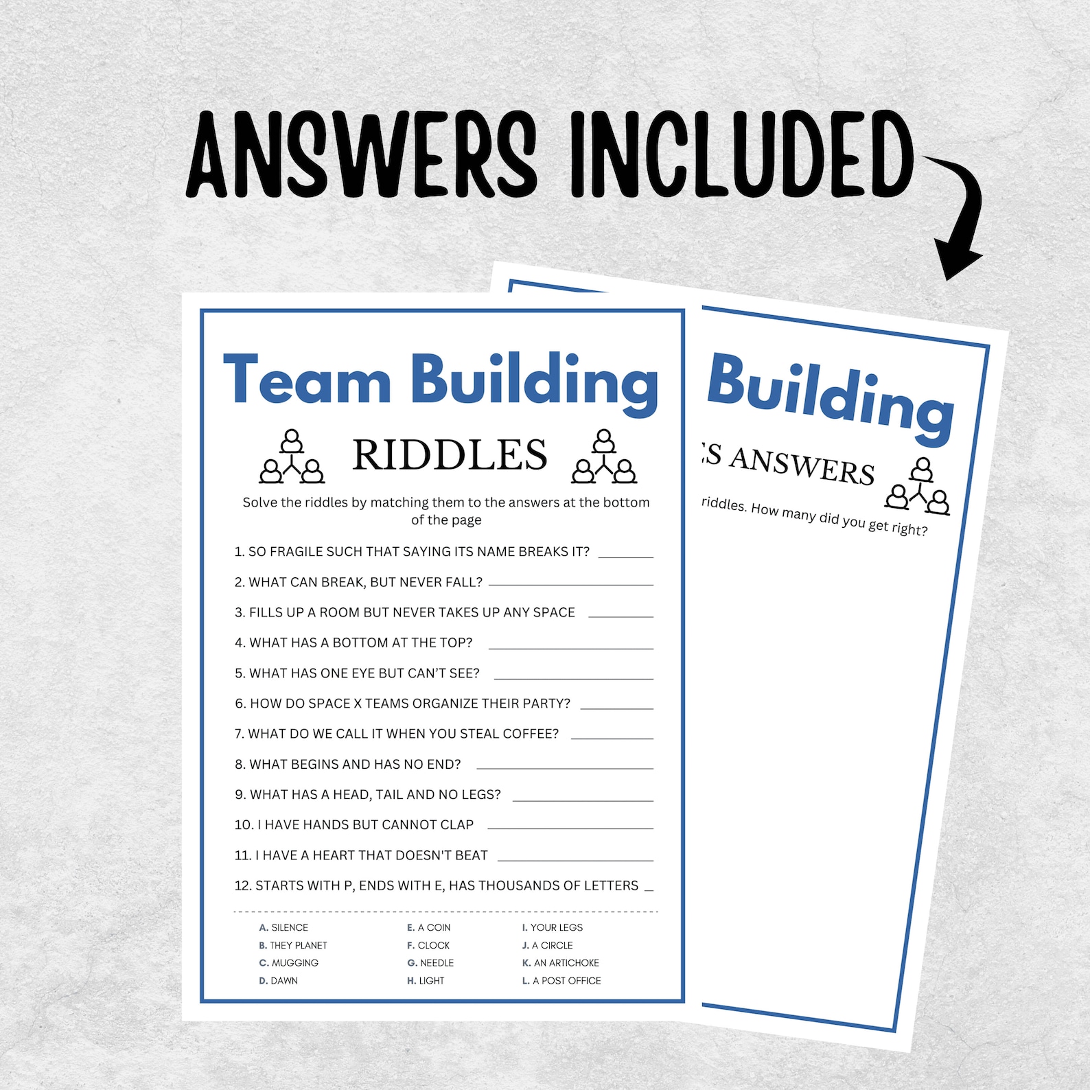 Team Building Games, Riddles, Team Building Trivia, Party Games for ...