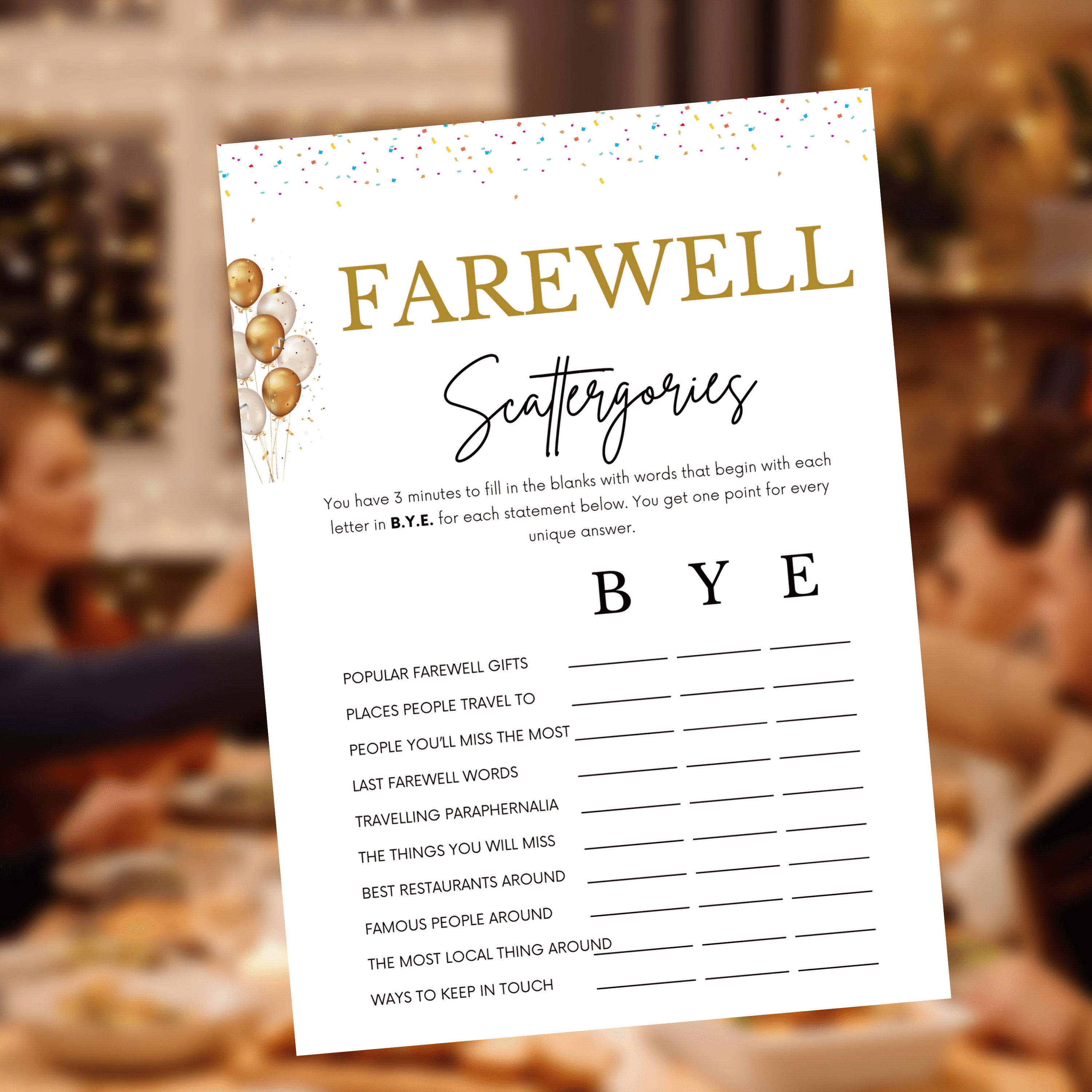 Farewell Party Games, Scattergories, Farewell Games, Farewell Party ...