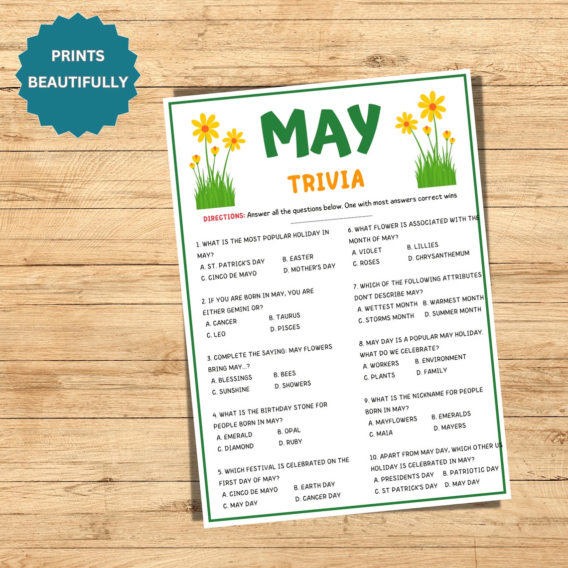 May Trivia, May Games for Kids, May Party Games, May Games for Adults ...