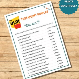 Bible Games, Old Testament Riddles, Bible Games for Kids and Adults ...