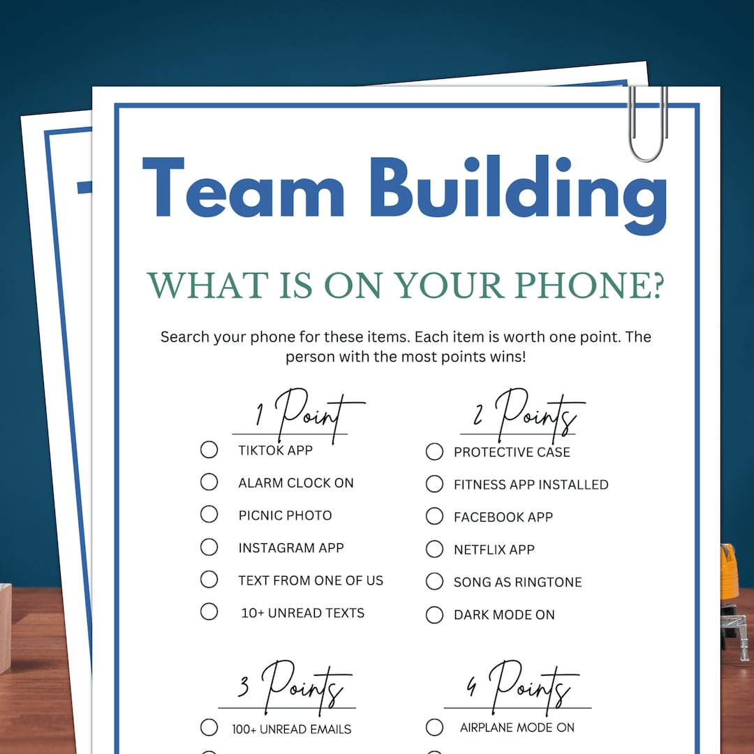 Team Building Games, What is on Your Phone?, Scavenger Hunt, Activity ...
