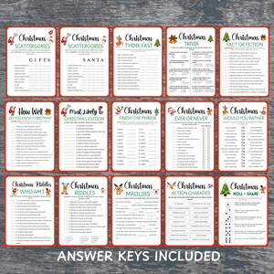 Christmas Games, 50 Game SUPER Bundle, Christmas Party Games, Holiday ...
