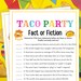 Taco Party Games, Fact or Fiction, Taco Trivia, Taco Tuesday Games ...